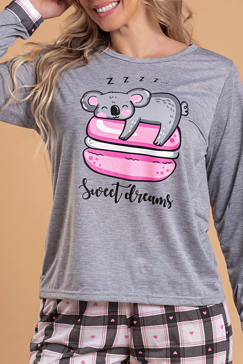 Pijama Feminino Coala Dormindo | Cinza