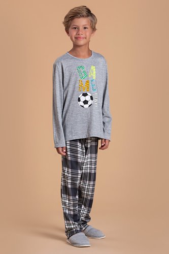 Pijama Infantil Masculino Game On Cinza Pijama Infantil Masculino Game On Cinza