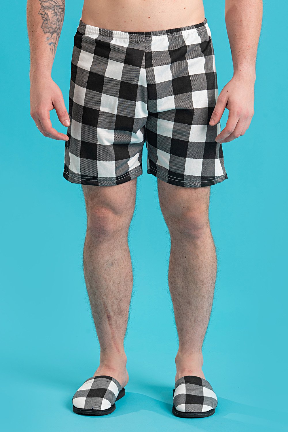 Short Samba Canção Xadrez Preto