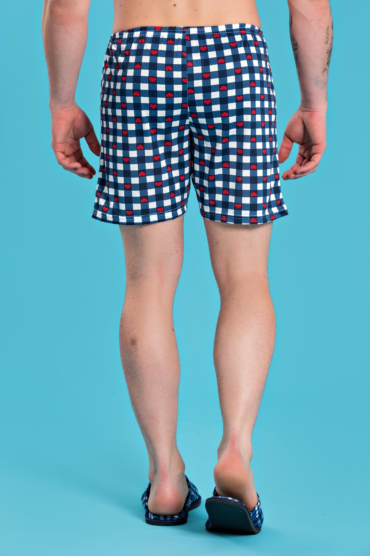 Short Samba Canção Xadrez Corações
